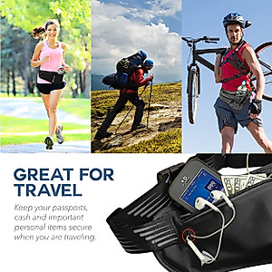 Athle Sport Running Fanny Pack with Water Bottle Holder - Adjustable Running Belt With Water Bottle Holder and Pouch - One Size Fits All Travel Fanny Pack - Fit all phones - Black