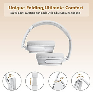 Srhythm NC25 Active Noise Cancelling Headphones Bluetooth 5.3,ANC Stereo Headset Over-Ear with Hi-Fi,Mic,50H Playtime,Voice Assistant,Low Latency Game Mode