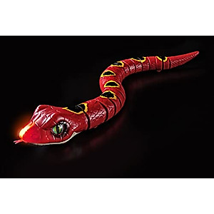 Robo Alive Slithering Snake Series 3 Red by ZURU Battery-Powered Robotic Light Up Reptile Toy That Moves (Red), Multi-Color, 7150A