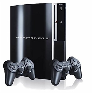 Sony Playstation 3 80GB Piano Black Console with 2 Controllers (Renewed)