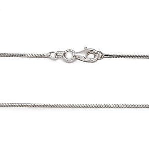 925 Sterling Silver 1MM 8 Sided Snake Chain - Italian Necklace For Women - Lobster Claw Clasp - 18 Inch