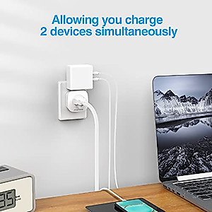 3 Pack European Travel Plug Adapter, Anstronic International Power Adaptor with 2 US Outlet, 2 in 1 European Plug Adapter for USA to Most of Europe EU Italy Iceland France Germany Spain (Type C)