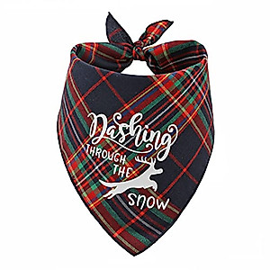 Dog Plaid Christmas Bandana 3 Pack, Holiday Dog Bandana for Xmas Dog Puppy Costume Decorations