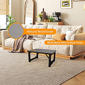 SZLHANJZ Step Stool, Small Step Stool for Adults Kids, Wooden & Metal Foot Stool, One Step Stool for Bedside and Closet, 500-LBS Load Heavy Duty Step for Living Room Bedroom, Gray