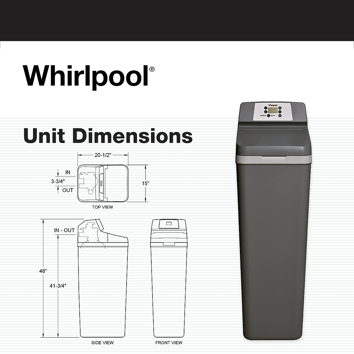 Whirlpool WHESFC Pro Series – Softener/Whole Home Filter Hybrid, Gray