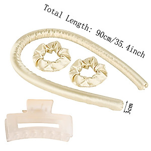 Heatless Hair Curlers for Long Hair To Sleep In Overnight No Heat Silk Curlers Headband Heatless Curling Rod Headband Soft Foam Hair Rollers Curling Ribbon Rods for Natural Hair with Clip