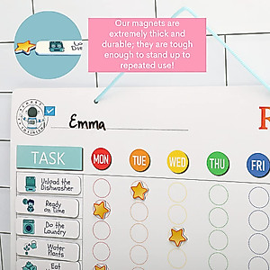 Chart to Finish Behavior Chart and Chore Chart for Kids, 12 x 16 inch Magnetic Chore Chart Also Hangs on The Wall, Includes 99 Magnets and Accessories, Accomodates All Ages from Toddlers to Teens