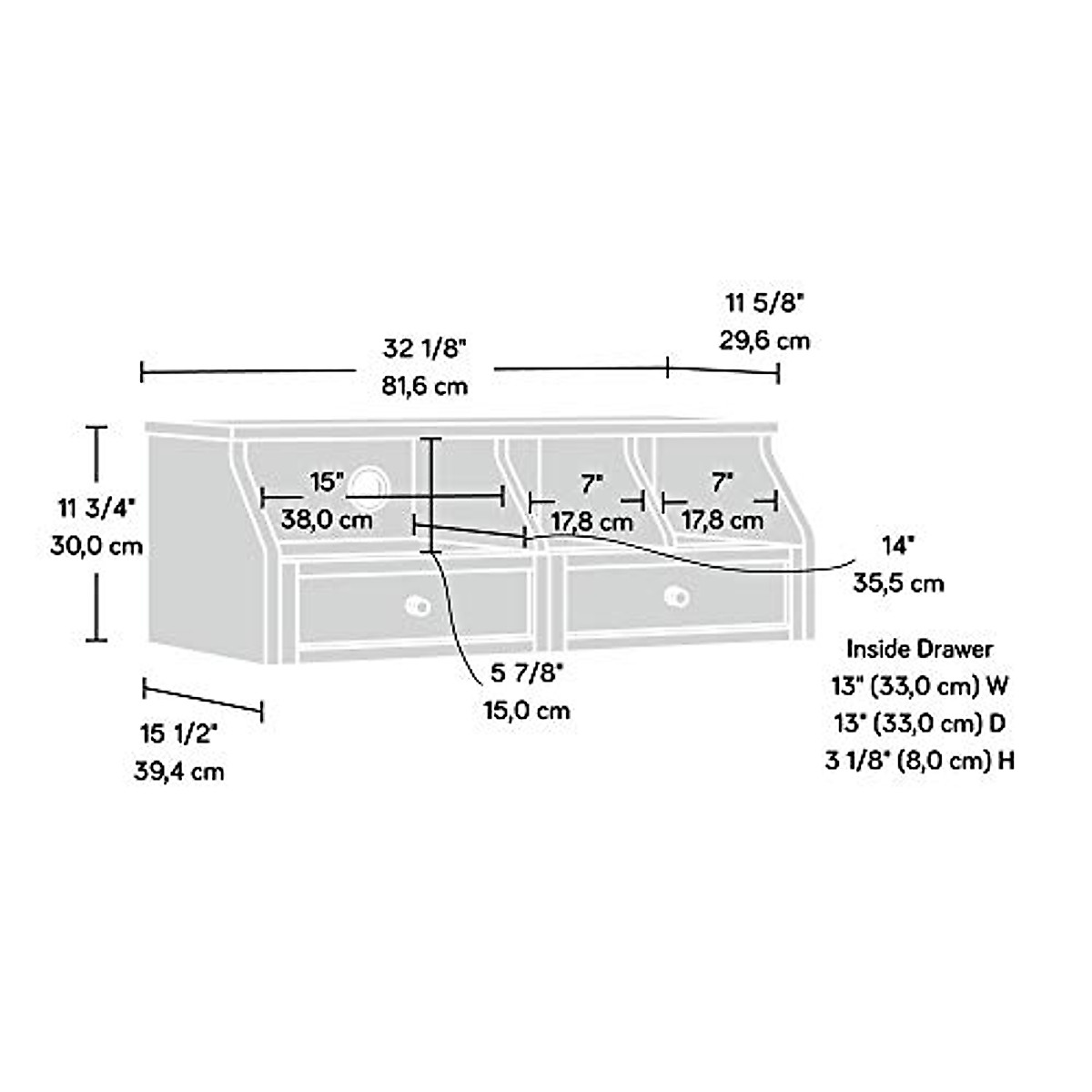 Sauder Craft Pro Series Organizer Hutch, White finish