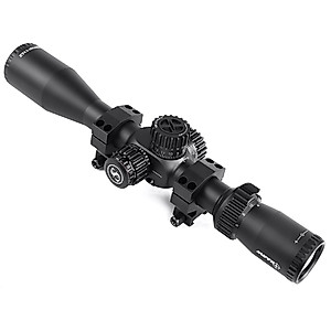 ZT4.5-18X44FFP 30mm Scope First Focal Plane Riflescope with Red/Green Illuminated Reticle Multi-Coated lenses, QTA (Quick Target Acquisition) Turrets with Lens Covers/Scope Rings
