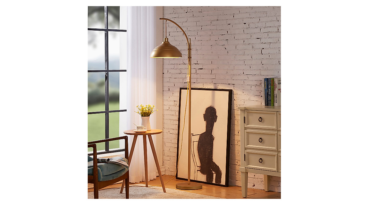 WOXXX Industrial Gold Floor Lamp - Modern Rustic Design