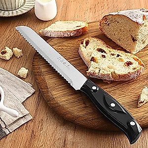 8-Inch Bread Knife, Serrated Bread Knife, Bread Cutter & Bread Slicers For Homemade Bread, Cake and Bagels, Ultra-Sharp German Stainless Steel-ABS Handle