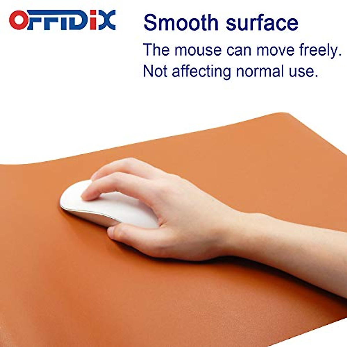 OFFIDIX Office Desk Mat,Desktop PU Leather Desk Pad Non-Slip Leather Protective Desk Pad Laptop Mat Gaming Writing Mat for Laptop PC Keyboard Office Home (Brown, 24"x12")