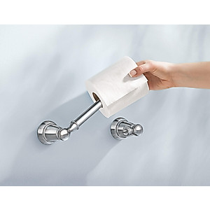 Moen Brantford Traditional Brushed Nickel Spring-Loaded Wall Mounted Toilet Paper Holder, YB2208BN