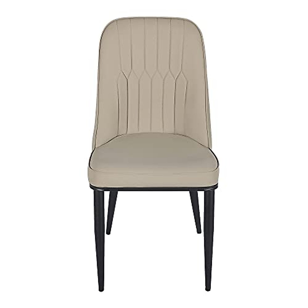 GIA Nifty Armless Upholstered Side Dining Chair with Vegan Leather, Light Gray,Qty of 1
