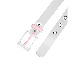 Allegra K Womens Grommet Clear Waist Belt Plus Size Plastic Waist Belts for Jeans Dresses 66-96cm/25.98-37.80" Pink