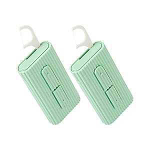 2pcs Dental Floss Portable Box, Food Grade Materials Storage 10 Dental Floss Dispenser Portable Holder with Case for Cleaning Teeth and Oral Care at Dating, Travel, Hotels (Green)