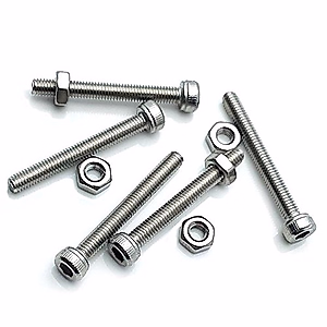 50pcs M3 x 25mm Hex Socket Screw Bolt Knurling DIN912 Stainless Steel Nut