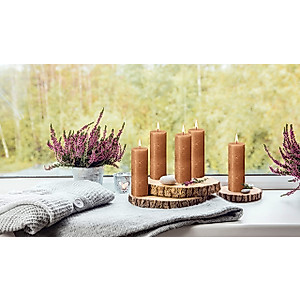 BOLSIUS 4 Pack Spice Brown Rustic Pillar Candles - 2.75 X 7.5 Inches - Premium European Quality - includes Natural Plant-Based Wax - Unscented Dripless Smokeless 85 Hour Party Décor Candles