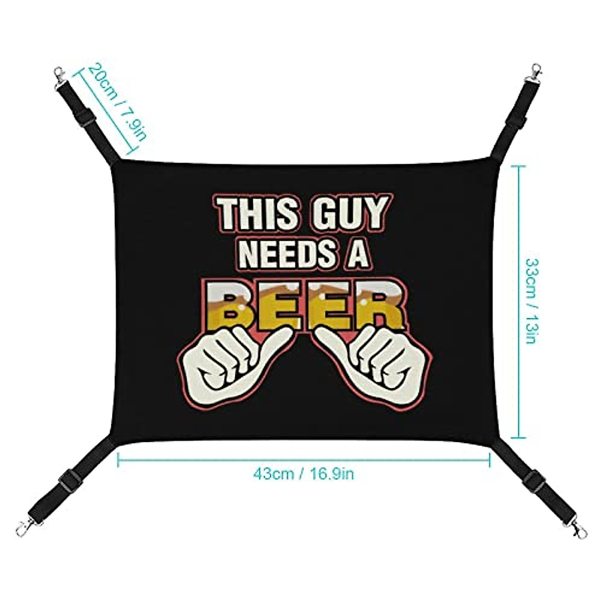 This Guy Needs A Beer Pet Hammock Comfortable Adjustable Hanging Bed for Small Animals Dogs Cats Hamster