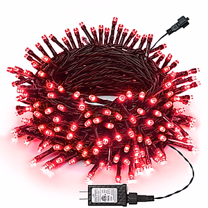 Joomer Christmas Lights 100FT 300 LED String Lights with 8 Modes Timer Connectable Waterproof Plug-In Fairy Lights for Home, Garden, Party, Holiday, Tree, Christmas Decorations (Red)