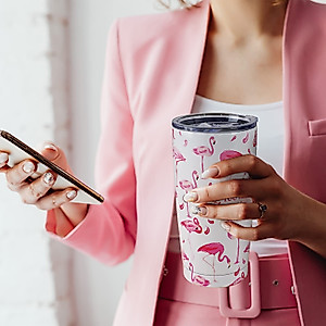 Pink Flamingo Cup, Flamingo Gifts For Women, Insulated Double Wall Stainless Steel 20 Oz Cute Flamingo Mug Coffee Cup Tumbler Water Bottle, Flamingo Stuff Decor, Inspirational Gifts