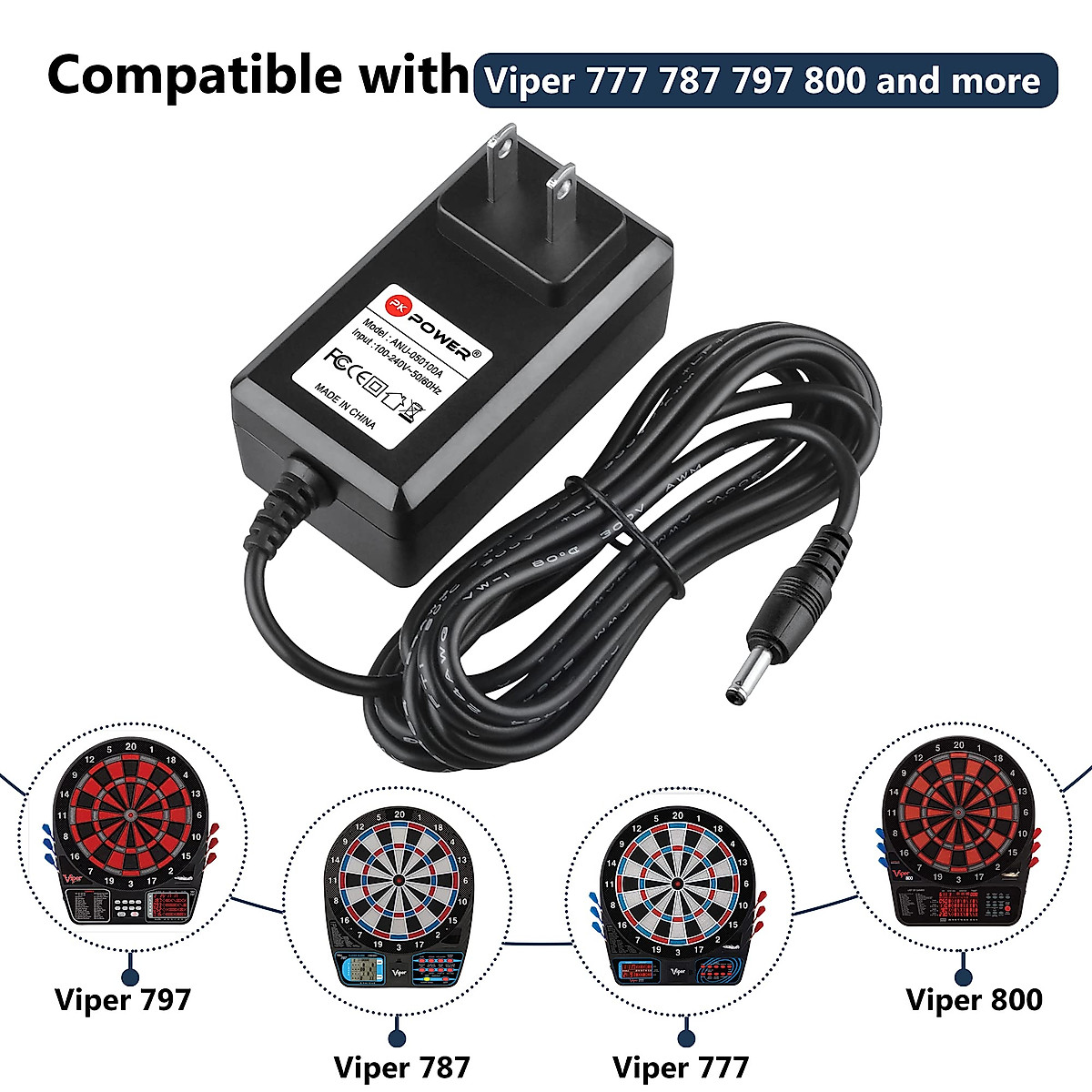 PKPOWER 5V AC Adapter for Viper 777 787 797 800 770 Electronic Soft Tip Dart Board Dartboard GLD Products Power Supply Cord