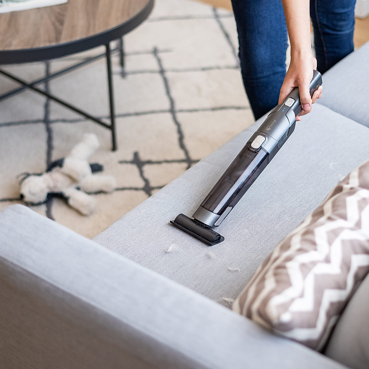 IRIS USA Handheld Vacuum with Fast Charging Battery, Home Office or Car, Portable Lightweight Cleaner with Powerful Suction, Washable Dust Cup, Gray