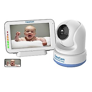 CasaCam Dual Mode Local & Remote View Baby Monitor with 5" Touchscreen and HD Pan & Tilt Camera, Secured Phone App, Two Way Audio, Lullabies, Nightlight, Night vision and Temperature Sensor. BM200 Pro