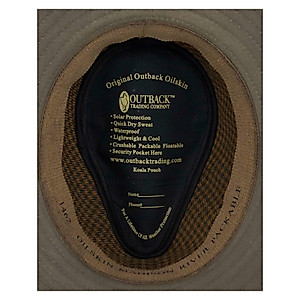 Outback Trading Men's Standard Madison River Sun-Protective Waterproof Crushable Cotton Oilskin Hat, Sage, Medium