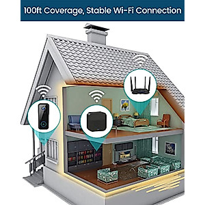 Wireless Video Doorbell Camera with Wireless Chime, Euki Door Bell Ringer Wireless with Camera, 2K HD New Version, Human Detection, Night Vision, 2-Way Audio, IP65, Rechargeable Battery, iOS & Android