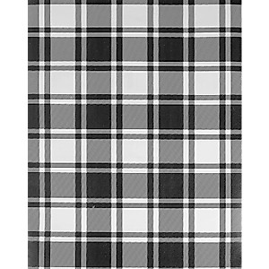Self Adhesive Vinyl White and Black Plaid Shelf Drawer Liner Paper Wallpaper for Kitchen Bathroom Cabinets Dresser Drawer Table Cupboard Furniture Walls Arts Crafts 17.7x117 Inches