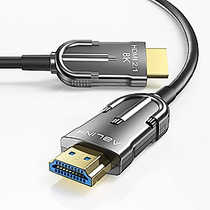 Ablink Certified 8K HDMI Cable 2.1 48Gbps 50FT, Ultra High Speed Fiber Optic HDMI Cable for HDR HDCP2.3 eARC 8K60Hz, 4K 120Hz Compatible with PC HDTV Projector, Xbox Series, in Wall CL3 rated