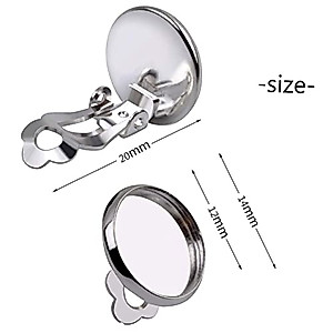 SEWACC 60 pcs Pendant Blanks Blank Pendant Trays Dangle Earrings Earring Stud Settings Clip on Earring Findings Clip on Hoops Flat Earrings Earring Setting Tray Clip-on Bezel Women's