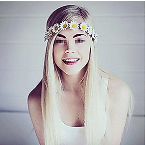 XINGZI 3PCS Fashion Daisy Flower Headband Boho Floral Crown Wreath Headpiece Hair Band Tool Tie Wrap Wreathâ€‹ For Wedding Festival Beach Scenery Festivals Girls Lady's Seaside Holiday