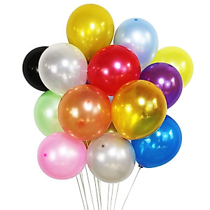 Balloons Assorted Colors, 130Pcs Party balloons for Birthday Wedding Supplies 10 Inch, 13 Kinds of Bright Pearlescent colored balloons Rainbow Latex Balloons for Christmas Valentines Day Decorations.…