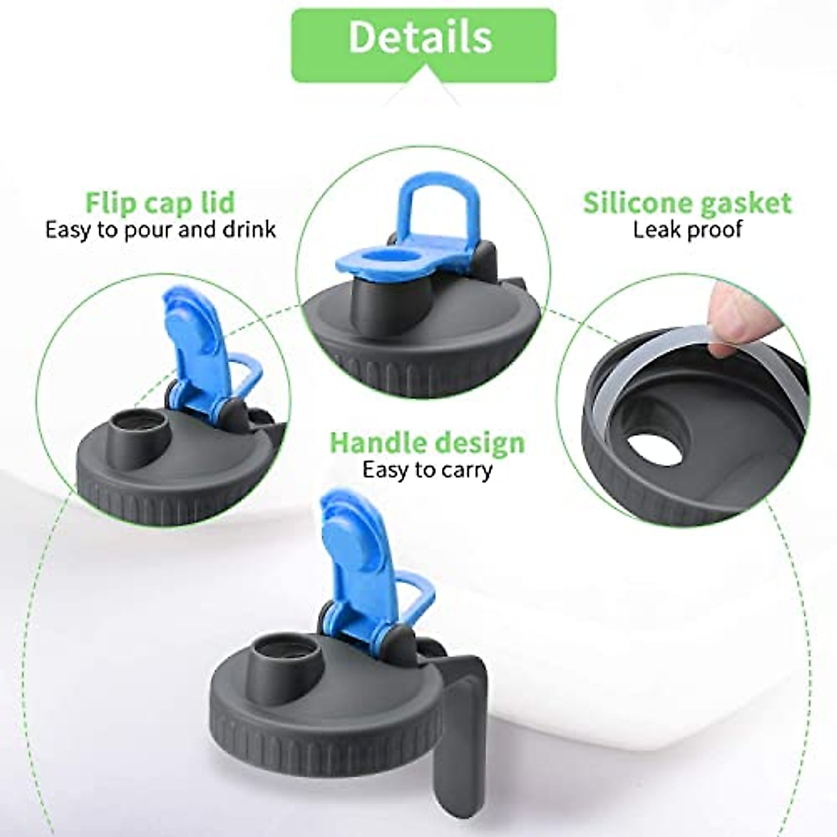 CONNYAM Cold Brew Coffee Maker, Coffee Strainer Stainless Steel Mesh Filter - 2 Quart (64oz) - Wide Mouth Mason Jar Flip Cap Lid with Handle, Mesh with Silicone Seals, Cold Brew Tea Maker