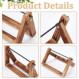 WEBEEDY 2 Pieces Yarn Ball Holder Wooden Yarn Rack Horizontal Spinner Storage Organizer for Thread Crocheting Knitting Supplies Dispenses