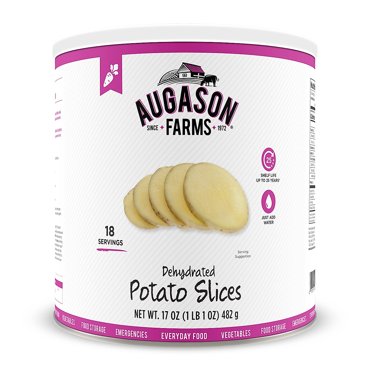 Augason Farms Dehydrated Potato Slices 1 lb. & Banana Chips 2 lbs 1 oz No. 10 Can