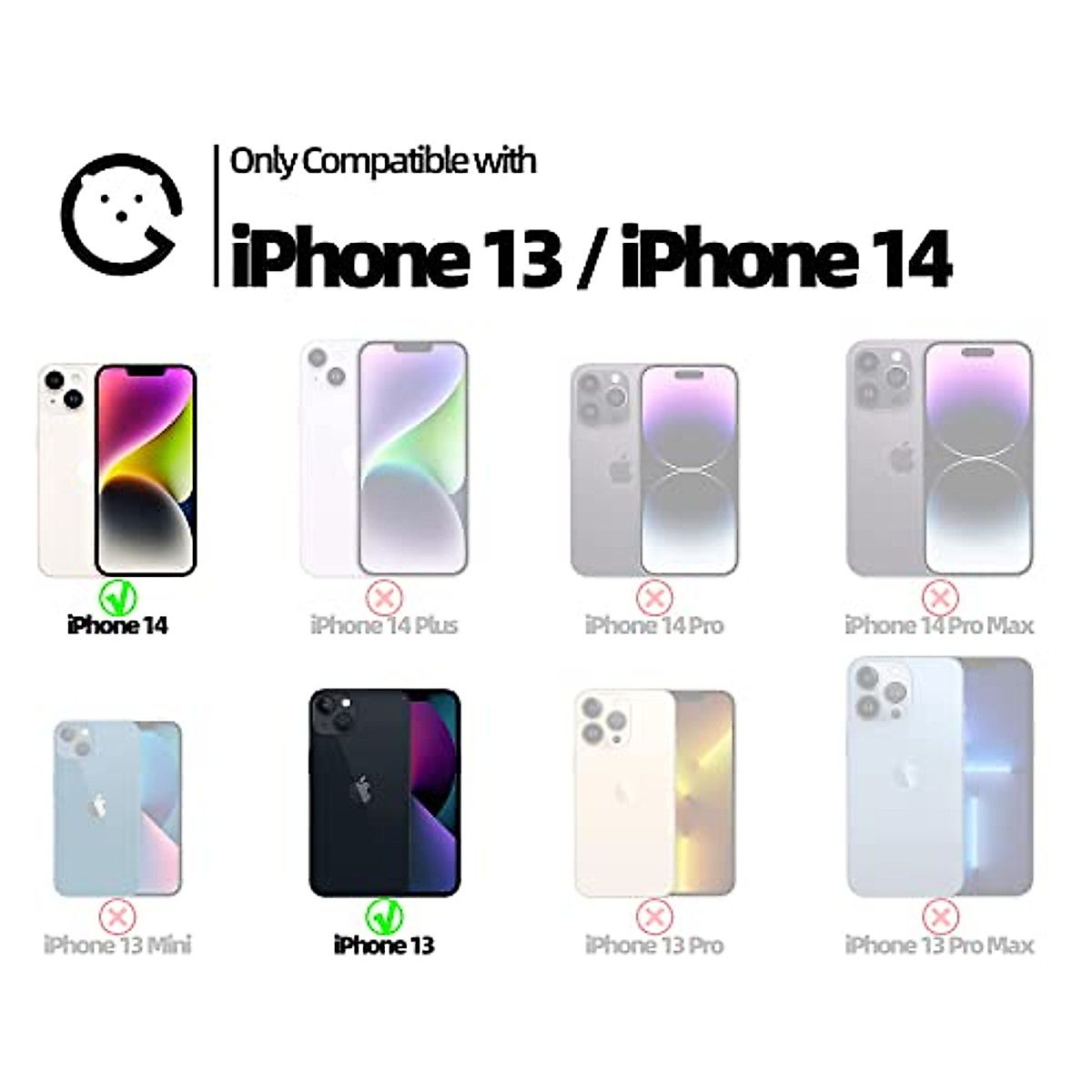 Ginkgonut Compatible with iPhone 13 Case or iPhone 14 Case for Women/Girls, Cute 3D Laid Desgin Soft Silicone Shockproof Raised Bumper Corners Case for iPhone 13 / iPhone 14（Silver）