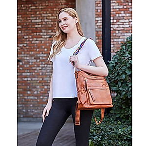 Dora & Liz Women Backpack Purse Fashion Leather Designer Ladies Convertible Travel College Shoulder Bags with Colorful Strap