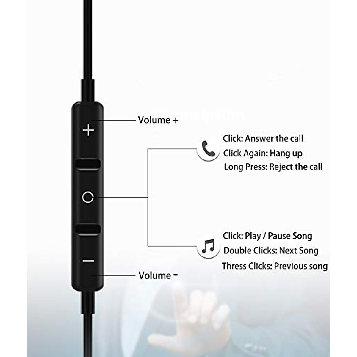 Wired Earbuds Noise Isolating In-Ear Headphones Earphones with Mic Volume Control 3.5mm Plug for Sports Workout Compatible with Cell Phones Android Samsung Galaxy Moto Tablets Laptops Computer (Black)