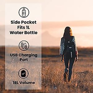 Nordace Eclat Smart Travel Backpack for Men & Women with USB Charging Port, Water Resistant - Light & Durable Laptop Bookbag for Everyday, Hiking, College, Work, School - 15.6 Inch (Black)