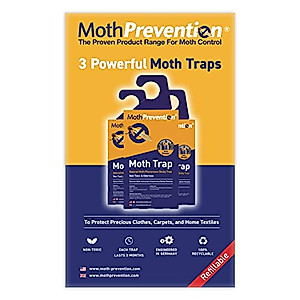 MothPrevention Clothes Moth Killer KIT - Extreme Power! with Clothes Moth Traps 6 Months Protection of Closet Clothing! - Incl. Powerful Clothes Moth Trap - Moth Pheromone Traps x6, Foggers & Sprays