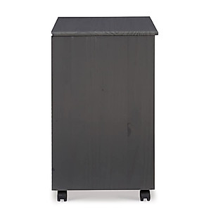 Linon Callie Multipurpose Six Drawer Dresser Wide Wood Rolling File Cabinet Storage Cart with Casters in Gray