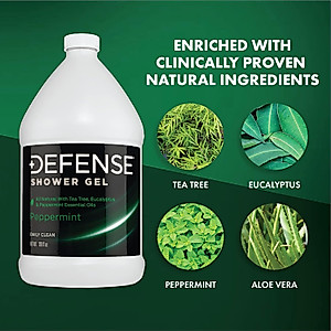 Defense Soap Peppermint Body Wash Shower Gel 1 Gallon (128 Fl Oz)