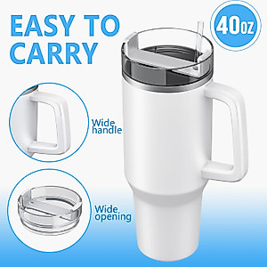 VBV 40 oz Tumbler with Handle and Straw, BFA Free Tumbler with Lid and Straw, Double Wall Vacuum Reusable Stainless Steel Insulated Water Bottle for Home, Office and Travel