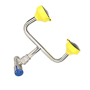 Emergency Eyewash Station Faucet Mounted Eyewash Station, Easy Installation and Reliable, Sturdy Stainless Steel Eyewash with Dust Covers, Wide Applications for Factory