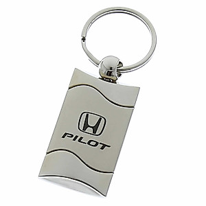 Au-TOMOTIVE GOLD Spun Brushed Metal Key Chain for Honda Pilot (Chrome)