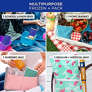 Thrive Ice Packs for Lunch Bags (4-Pack) - Reusable Soft Gel for Camping, Beach, Picnics, Injuries, and Cooler
