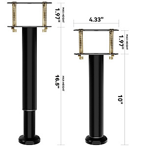 Adjustable Bed Frame Support Legs,Metal Bed Center Slat Heavy Support Leg,UPGRADE Under Bed Support, Bed Slat Reinforcement Kit,Bed Support Legs for Bed Frame Replacement,More Stable, More Quiet(4pcs)